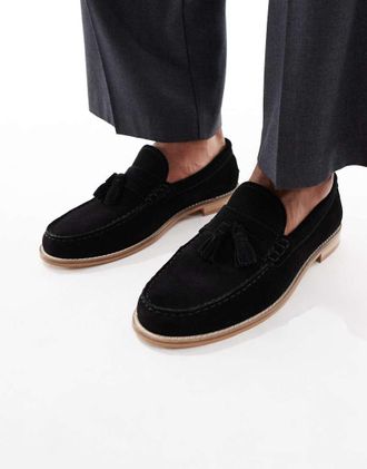 Asos Mocassins en cuir avec pampilles - Noir