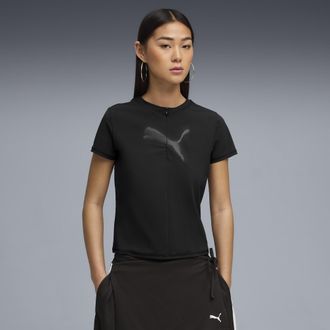 Puma Dare To Half Zip Graphic T-Shirt Damen, Kleidung, Schwarz, XL