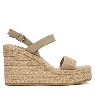 Calvin Klein Espadrilles Calvin Klein Wedge Espad 70 Webbing Lth HW0HW02901 Beige