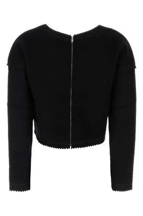 Max Mara Womens Black Wool Blend Crespo Sweater Nero Maglieria