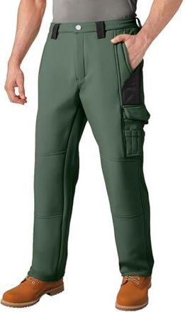Generic Salopette dext&eacute;rieur en polaire &eacute;paisse pour homme, pantalon de travail l&eacute;ger pour la randonn&eacute;e, lalpinisme, coupe d&eacute;contract&eacute;e, Vert, 3XL
