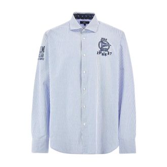 La Martina Gestreiftes Popeline-Hemd - - Shirts - Herren - Blau - L