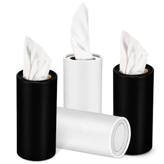 BESPORTBLE 4 St&uuml;ck Pack Auto Taschentuchhalter aus Robustem Karton Zylindrisch Platzsparend f&uuml;r Becherhalter Nachf&uuml;llbar Minimalistisches Design Autotaschentuchs
