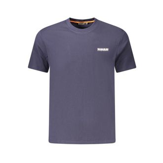 Napapijri Blaues Baumwoll-T-Shirt - - Tops - Herren - Blau - XL