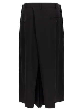Yohji Yamamoto Mens Black Wool Casual Pants