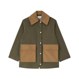 Ganni Femme, Vestes, Vert, Taille: 34 FR Light Vestes