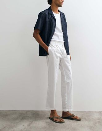 Mango Pantalon droit - Blanc