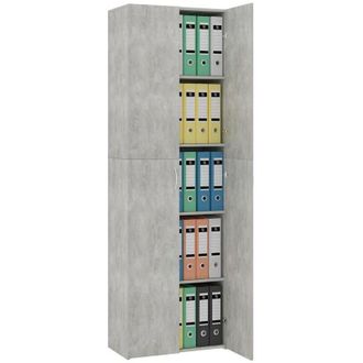 vidaXL vidaXL B&uuml;roschrank Grau Beton 60x32x190 cm Holz