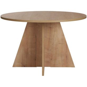 Asir Group LLC Table &agrave; manger 4 personnes ronde en bois - Bois clair - Naro