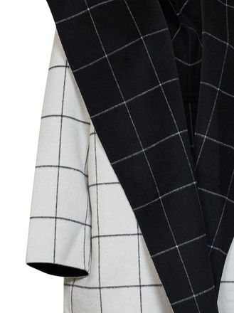 Toteme Double Hooded Check Coat - Gray
