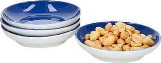 Ritzenhoff & Breker 4er Geschirrset Schale Doppio in Indigo-Blau aus Porzellan I flach mit 10 cm Ø und 2,1 cm Höhe I Bunte Schälchen für Diverse Snacks und Antipasti I Sp
