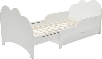 Vente-Unique Bett mitwachsend mit Schublade - 90 x 140/170/200 cm - Kiefer & MDF - Wei&szlig; - TEONIA