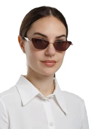 Ana Hickmann Womens Sunglasses Rose Gold-Red Metal Eyewear - Gold/red