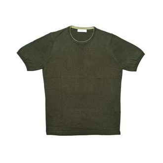 Ferrante Gr&uuml;nes Kurzarm-Jersey mit Kontrastbesatz - - Tops - Herren - Gr&uuml;n - L