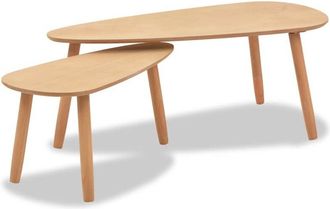 vidaXL 2-tlg. Couchtisch-Set Massivholz Kiefer Braun - Vidaxl