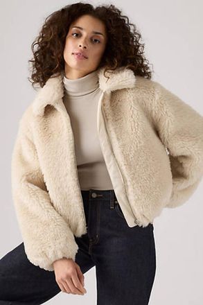 Levi's Veste Sherpa Elle - Femme - Blanc / White Swan - L