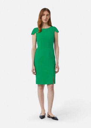 Comma Minikleid Kleid Tailliertes Kleid mit seitlich geschlitztem Saum und U-Boot-Ausschnitt