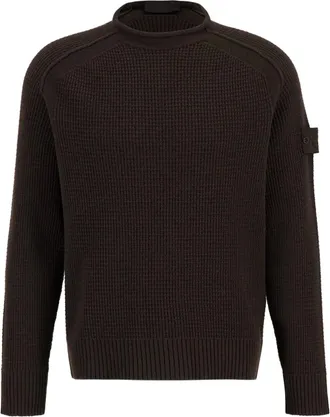 Stone Island pull en maille gaufrée à col rond - Marron