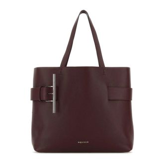 Alexander McQueen Lila Leder T-Bar Einkaufstasche - - Bags - Damen - Lila - ONE SIZE