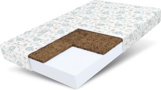 FDM Calm Matratze 80x190 cm Kaltschaum Kindermatratze Höhe 10 cm Härtegrad H3 H4 Öko-Tex Allergikergeeignet Bezug Waschbar Kokosfaser-Einlage Matratzenbez