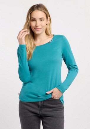 Ragwear Langarmshirt FLLORAH LONG GOTS Bestseller aus Single Jersey mit softem Finish und Kn&ouml;pfen
