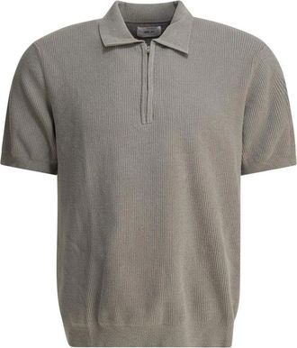 Nn.07 Nn07, Homme, Tops, Vert, Taille: L Ribbed Zip Polo