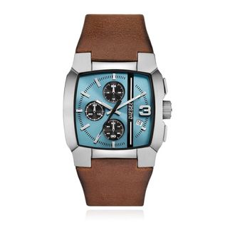 Diesel Homme, Accessoires, Brun, Taille: ONE Size Montre &agrave; Bracelet en Cuir