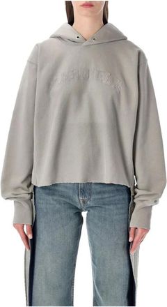 Maison Margiela Femme, Sweatshirts et sweats &agrave; capuche, Gris, Taille: 42 FR Sweat &agrave; capuche Logo Brod&eacute;