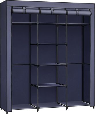 Songmics Kleiderschrank, Stoffschrank, faltbare Garderobe mit Kleiderstangen, Kleiderständer, Aufbewahrung, Taschen, Schuhe, Schlafzimmer, Ankleidezimmer, 45 x