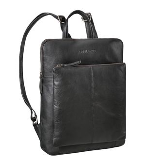 STILORD Jenny Moderner Lederrucksack Damen Mittelgro&szlig; Echtleder Retro schicker Damenrucksack Leder Tagesrucksack Vintage Daypack Echtleder schlank, Farbe:schw