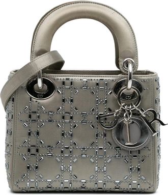 Dior Hobo Bags - Mini Satin Cannage Strass Crystal Embellished Lady - Gr. unisize - in Grau - f&uuml;r Damen