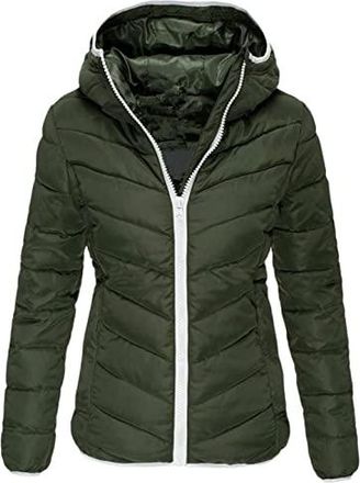 Generic NAFING Veste Polaire Femme Grande Taille, Doudoune Femme Avec Capuche Blouson Hiver Chaude Doudoune Duvet Matelassé Anorak Zippée Parka Légère Manteau