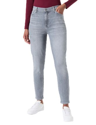7 For All Mankind Womens HW Skinny SliIllRun Jeans, Grey, XXS