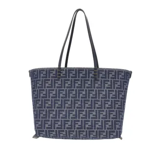 Fendi Reversible denim medium Roll shopping bag Woman One Size