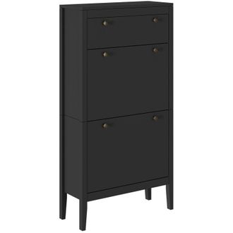 Vicco Armoire &agrave; chaussures Aron, Noir, 60x115cm