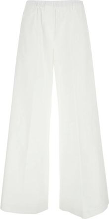 Antonelli Femme, Pantalons, Blanc, Taille: 40 FR Pantalon Blanc &agrave; Jambe Large en Coton