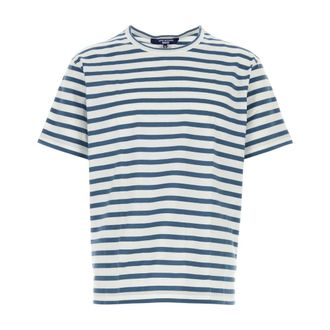 Junya Watanabe Homme, Tops, Bleu, Taille: L T-shirt en coton brod&eacute;