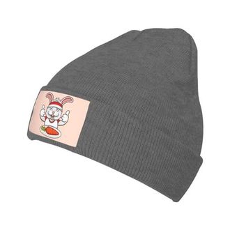 Generic L&eacute;ger Bonnet Souple Tricot&eacute;, Un Adorable Lapin Mange Une Carotte, Anti-Transpiration Chapeau dhiver Tricot&eacute;, Bonnet Hiver Chaud Tricot pour Femme, Ski