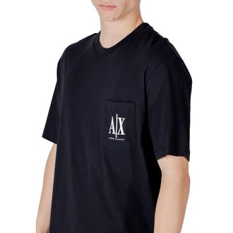 A|X Armani Exchange Logo-Pocket Cotton T-Shirt - Blue