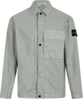 Stone Island Homme, Vestes, Vert, Taille: L Veste-chemise Confort Avec Poche