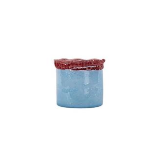 ByOn Byon Studio Candle Holder Lara M - Multifunktionaler Kerzenhalter/Vase/Schale aus mundgeblasenem Glas, Hellblau/Bordeaux, 15 x 15 x 15 cm, 5280607113