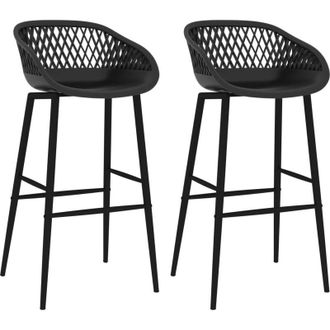 vidaXL Vidaxl - Chaises de bar lot de 2 noir