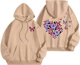 Generic Sweat &agrave; capuche imprim&eacute; tendance pour la Saint-Valentin 2026 (2), kaki, XXL