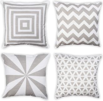 Penguin Home 4Er - Pack Dekorative Quadratische Kissen Aus Baumwolle, Luxuriöse, Stilvolle Für Wohnzimmer, Sofa,Schlafzimmer, Mit Unsichtbarem Reißverschluss, 45X4