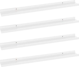 Generic vidaXL 4X Wandregal B&uuml;cherregal Wandboard Schweberegal H&auml;ngeregal Dekoregal Freischwebend Regal B&uuml;roregal Wandablage Hochglanz-Wei&szlig; 80x9x3cm