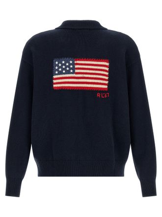 Polo Ralph Lauren Logo-Embroidered Cotton Sweater - Navy