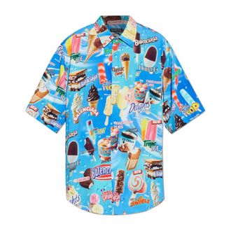 Balenciaga Herren, Shirts, Blau, SGr&ouml;&szlig;e