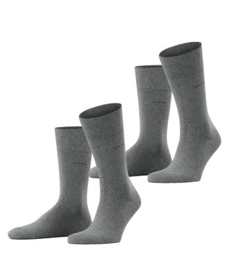 Esprit Herren Socken Basic Easy Multipack M So Baumwolle einfarbig 2 Paar, Grau Light Grey Melange 3390, 43-46