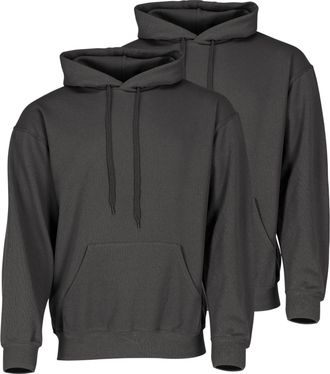 Fruit Of The Loom Doppelpack Classic Kapuzen-Sweat Herren Hoodie 2er Pack + GRATIS MyShirt Stoffbeutel, Farbe:Graphit, Gr&ouml;&szlig;e:XL