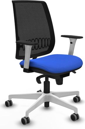 Piqueras y Crespo Alares Stuhl mit Lendenwirbelst&uuml;tze mit wei&szlig;en und schwarzen Armlehnen, ausgestattet mit 5 Positionen und Schaumstoff, Rollen 65 mm, Parkett, Schwarz/